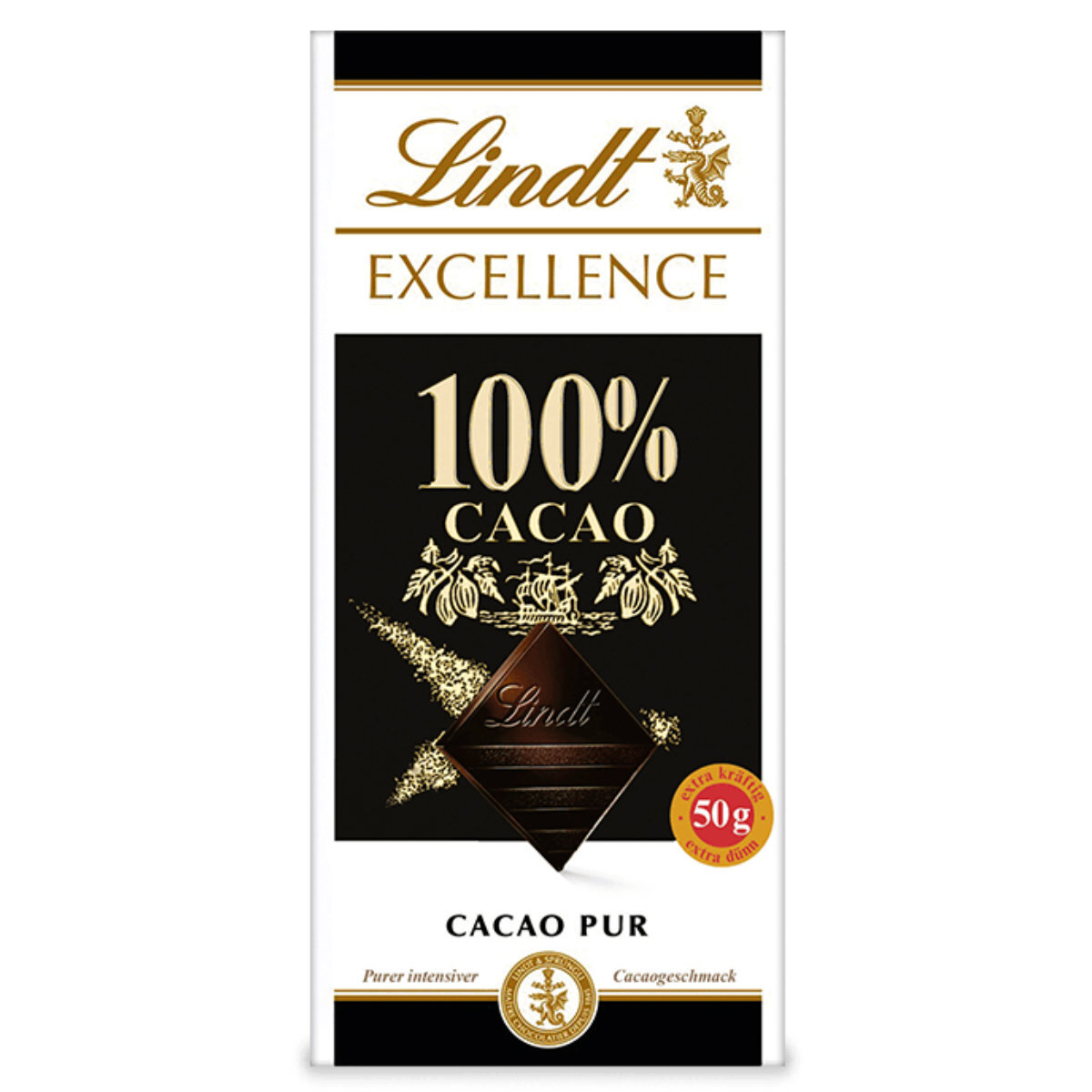 Baton czekoladowy Lindt Excellence 100% kakao z czystym