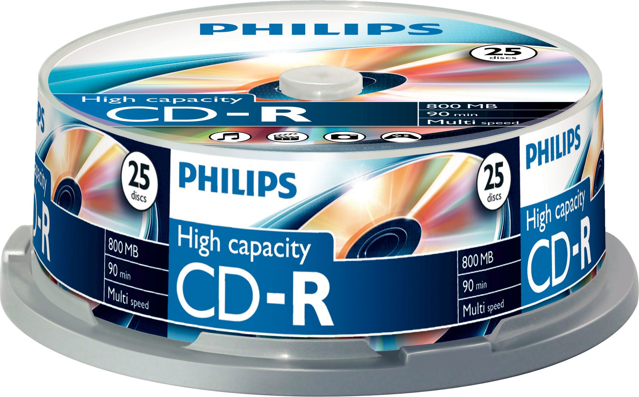 Philips CD-Rohlinge, 90Min, 800MB, Speed 40x, Spindel (25
