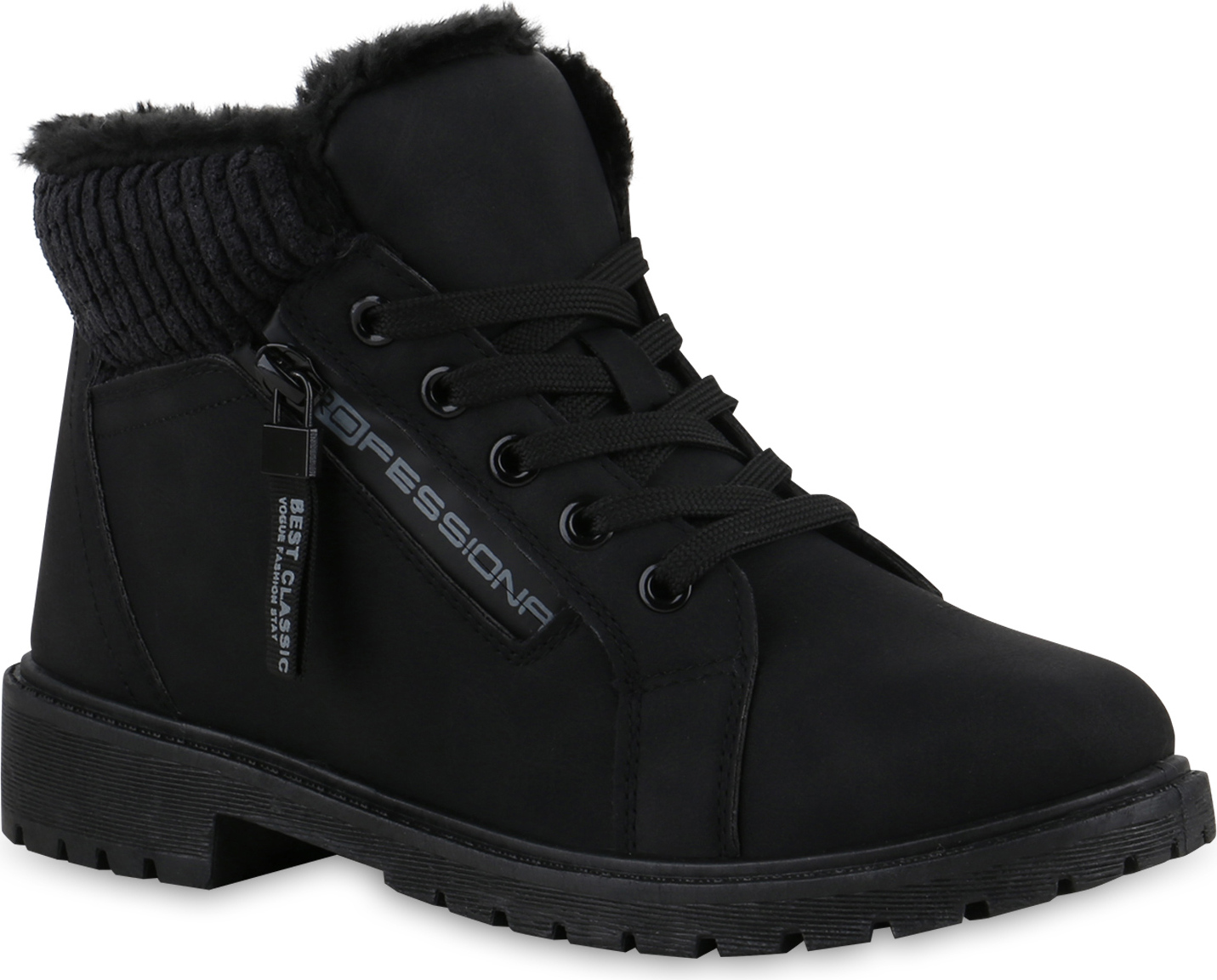 Damen Stiefelette Warm Gefuttert
