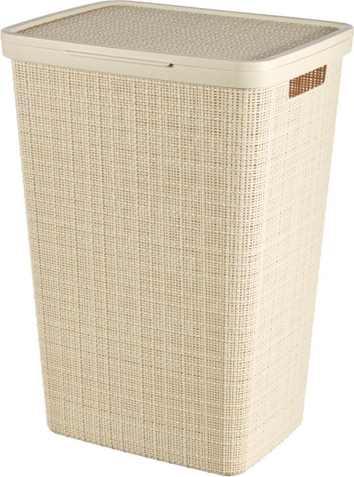 Curver Wasmand met Deksel Jute-Look 58L Crème