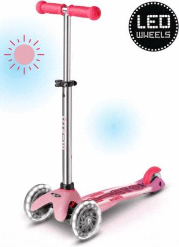 Micro Kinderroller Mini Micro Glow+ LED pink mit