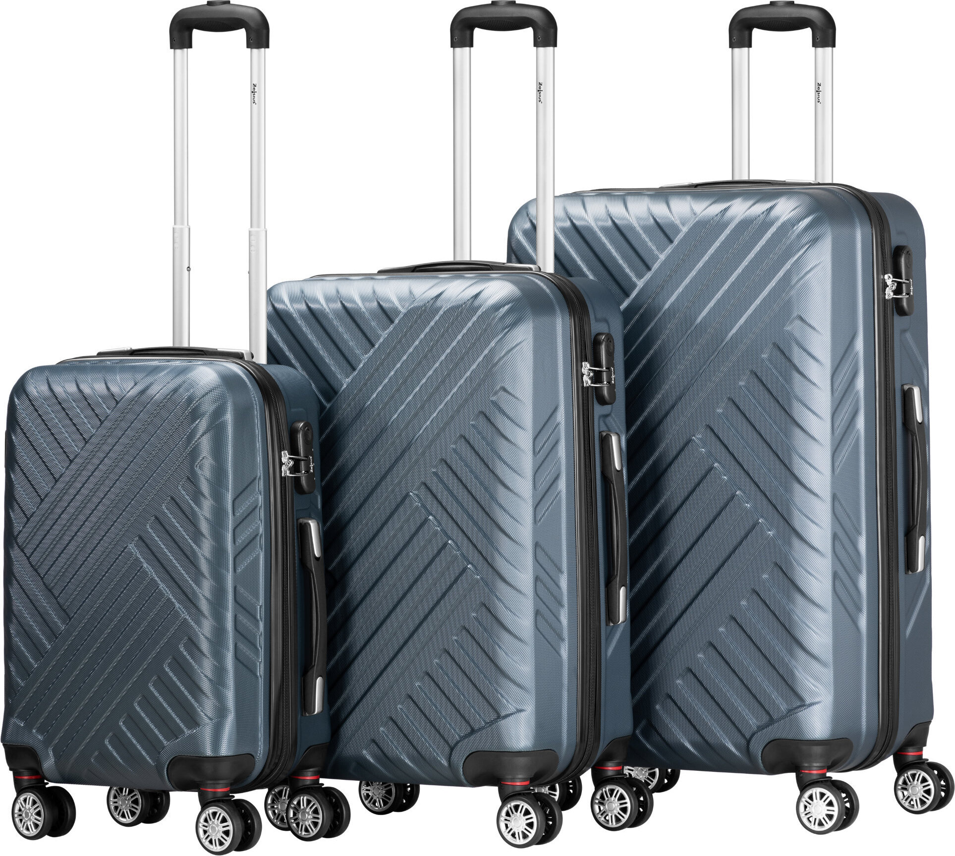 Set de valises Zelsius 3 pièces, Anthracite, valise de