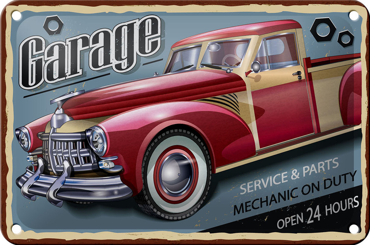 Blechschild Retro 18x12cm Auto Garage service | Kaufland.de