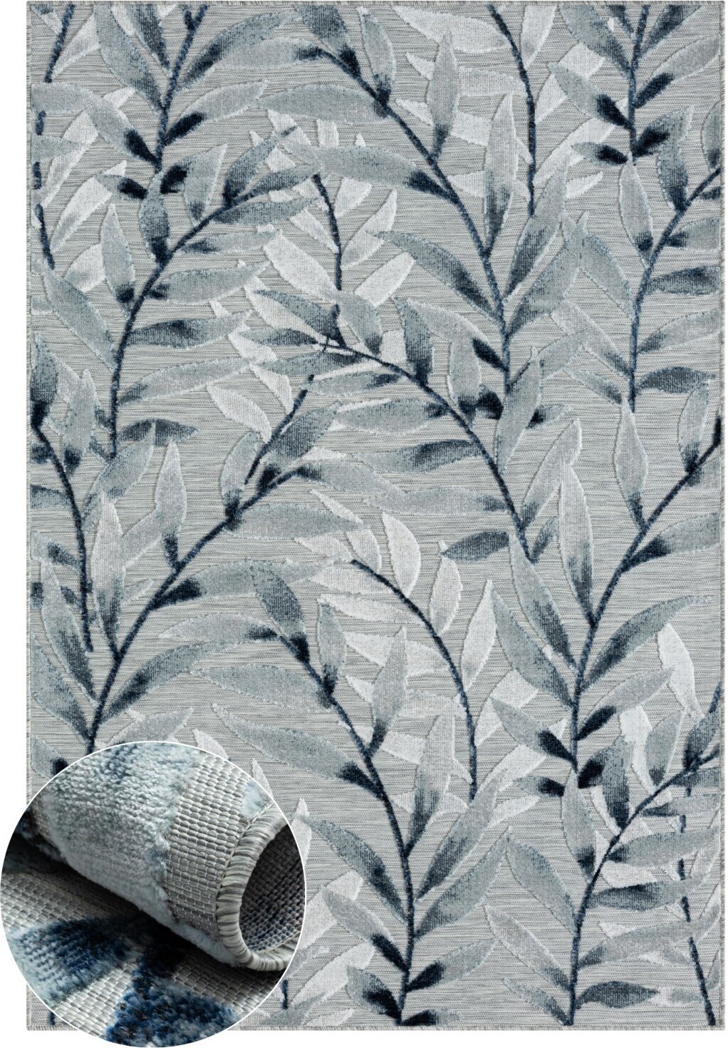 MY-RUG Outdoor-Teppich "Laurel II" 320X240 cm, grau, mit