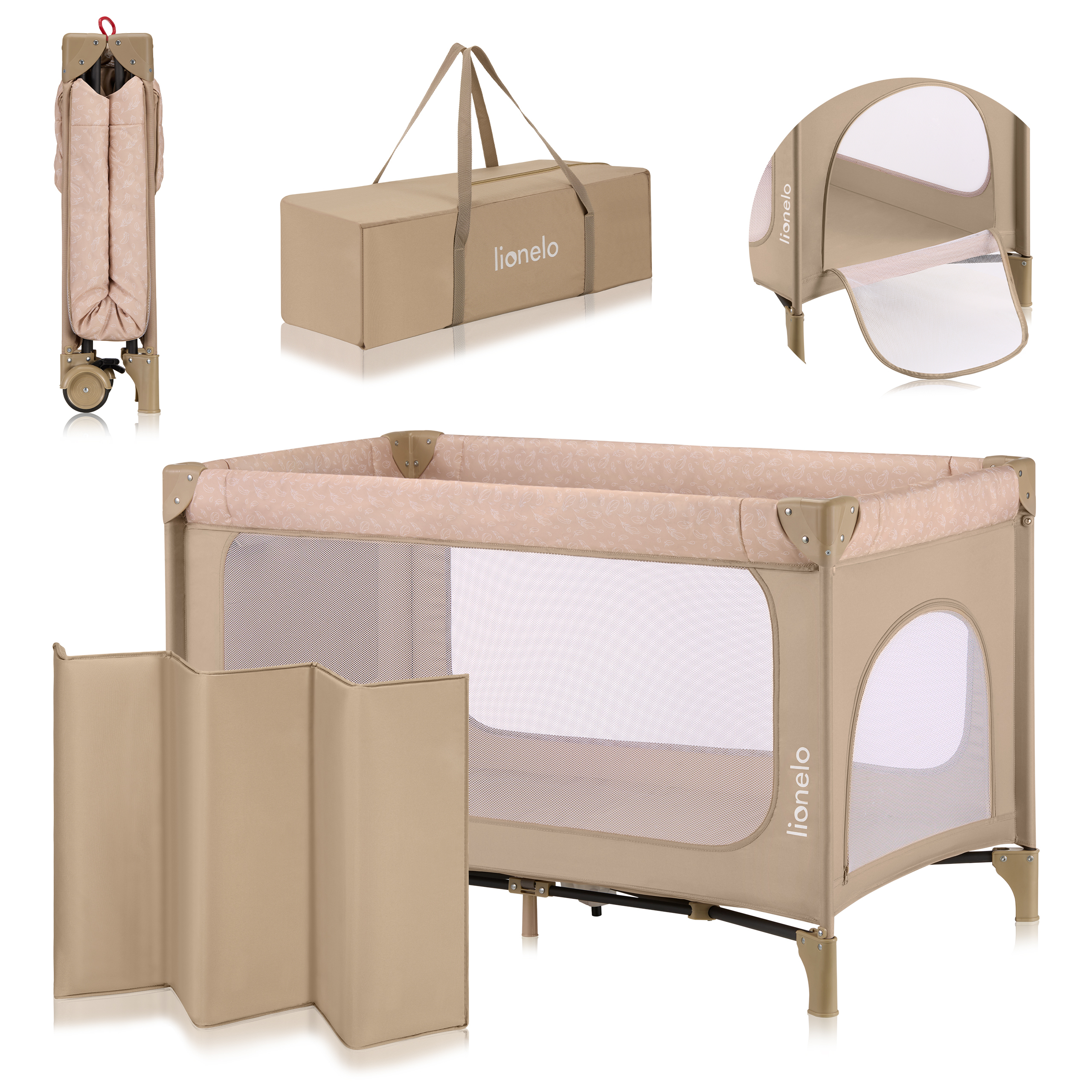 Lionelo lettino da viaggio 2in1 Jasmin Easy Fold 0-36 mesi,