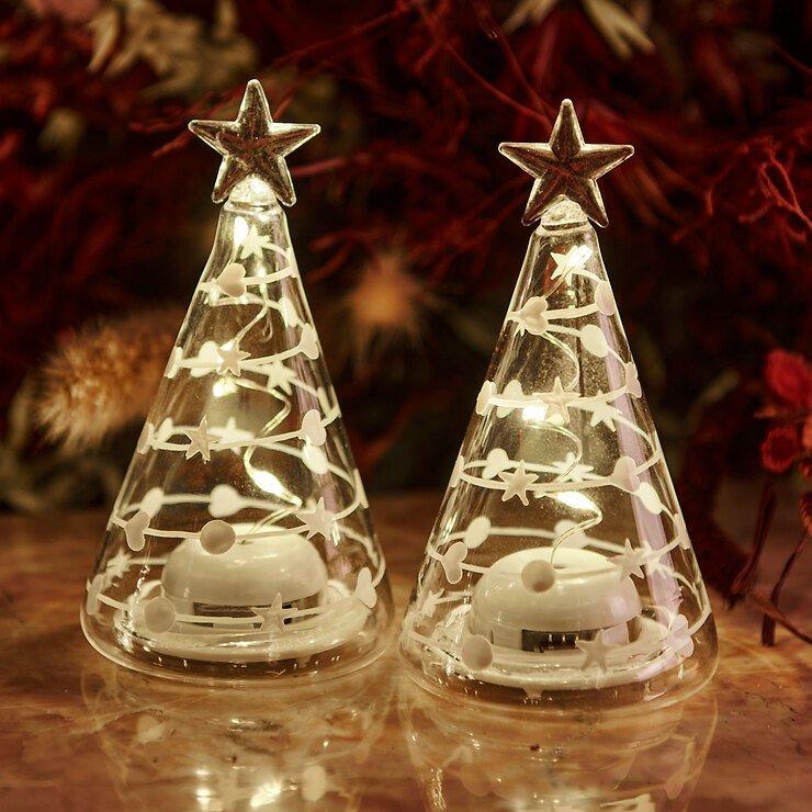Sirius LED Glasbäume Sweet Christmas Tree 2er Set LED