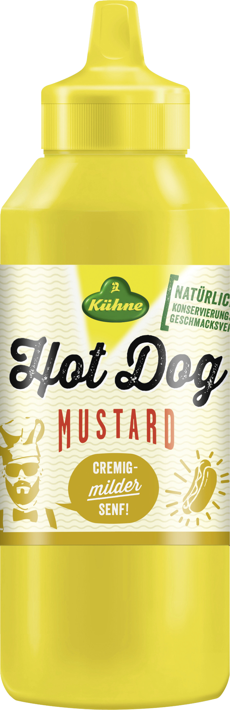 Kuehne Hot Dog Senf mild servierfertig im Glas abgefüllt