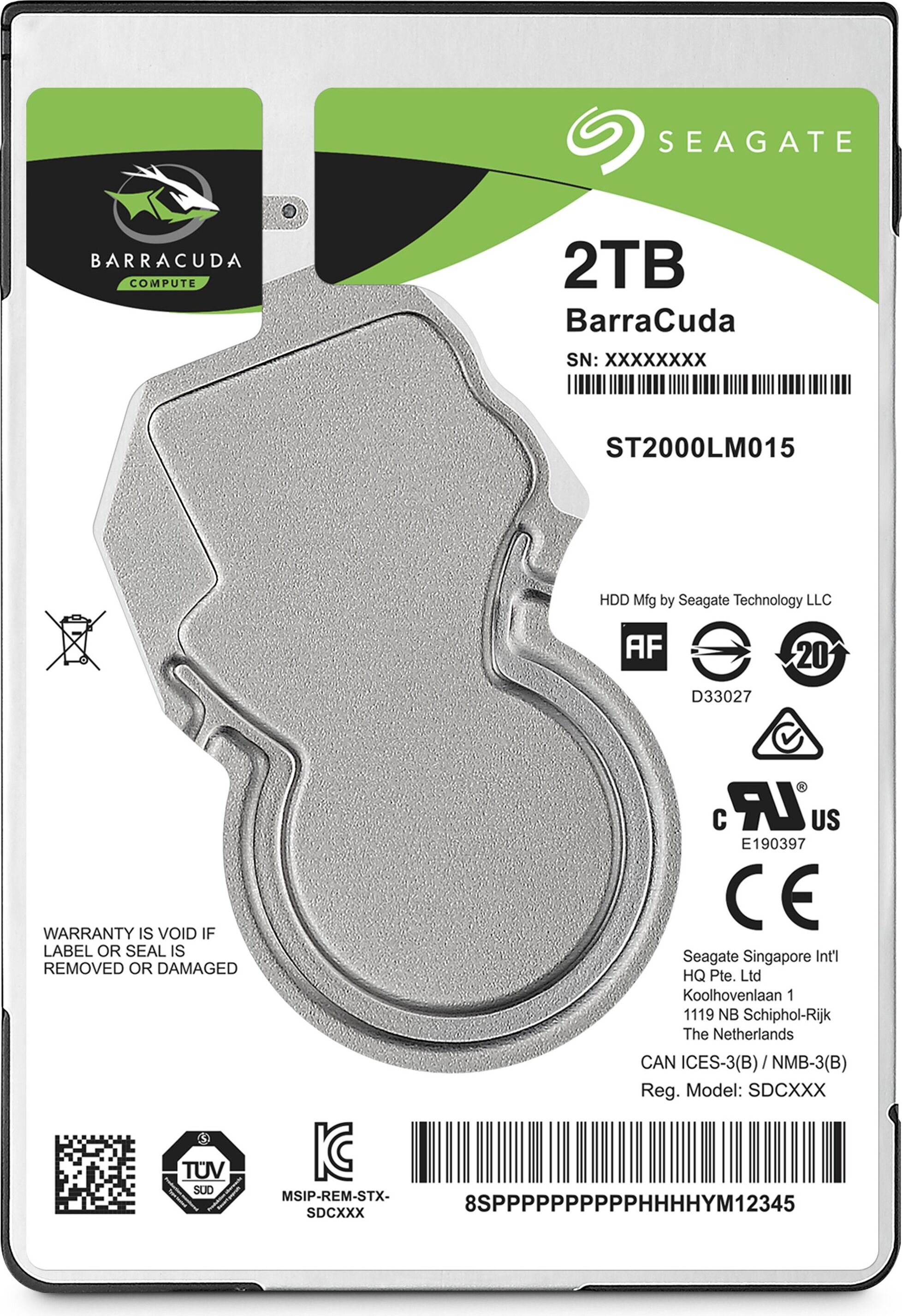 Seagate 6.3cm (2.5") 2TB SATA3 BarraCuda 5400 128MB 7mm