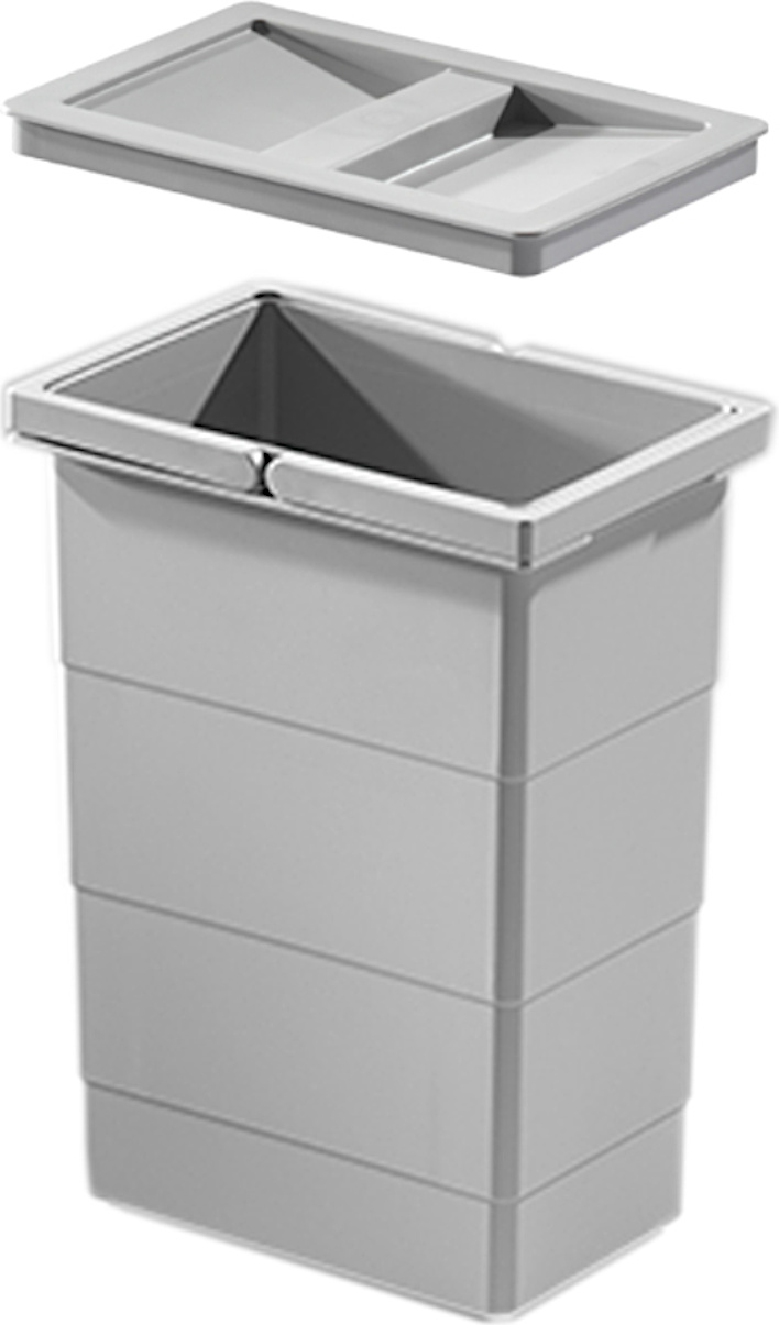 Hailo Inneneimer 1075959 mit Deckel hellgrau 8 L 226 x 156