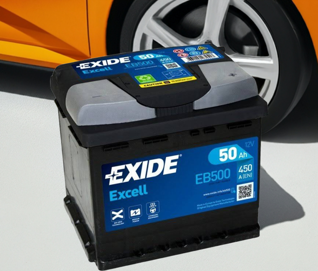 Exide excell 50AH, 450A, 12V, EB500 Autobaterie