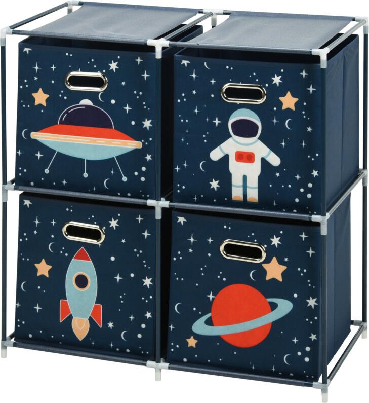 Libreria con contenitori Space mission, 68 x 35 x 70 cm