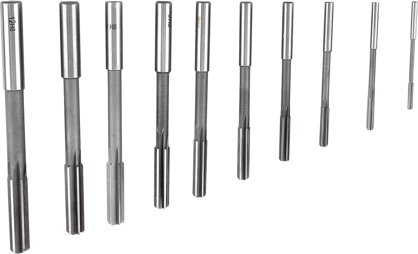 10pcs HSS H8 Straight Shank Machine Chucking Reamer