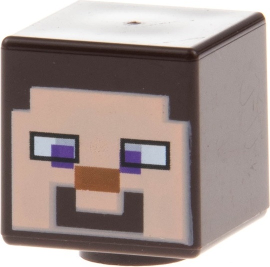 1x Lego Minifigur Minecraft Kopf Steve dunkel braun min009