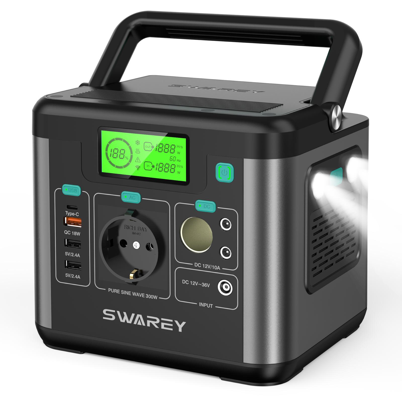 POWER STATION POWER BANK SWAREY SOLAR GENERATOR 300W(Surge