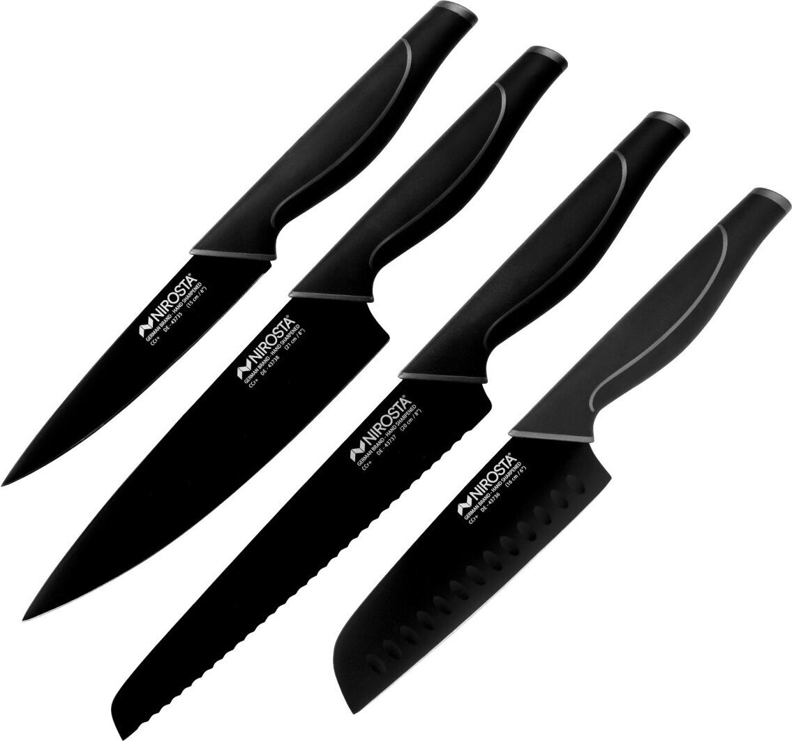 NIROSTA Premium Messer-Set mit Soft-Touch Griff, 4-teilig