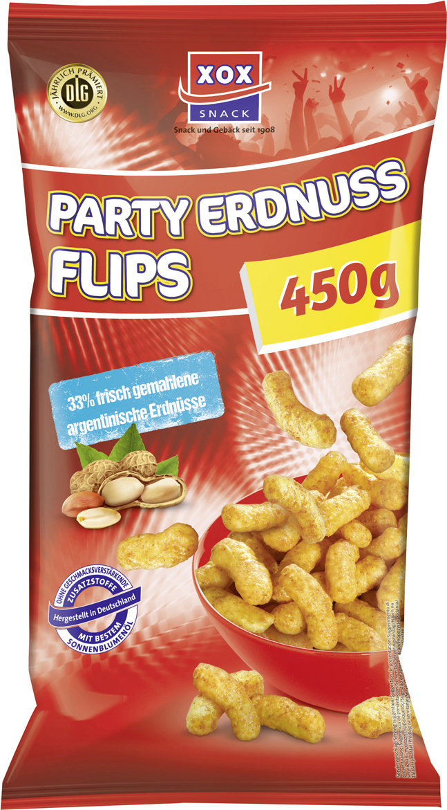 XOX Party Flips Peanut Style snack croccante a base di mais