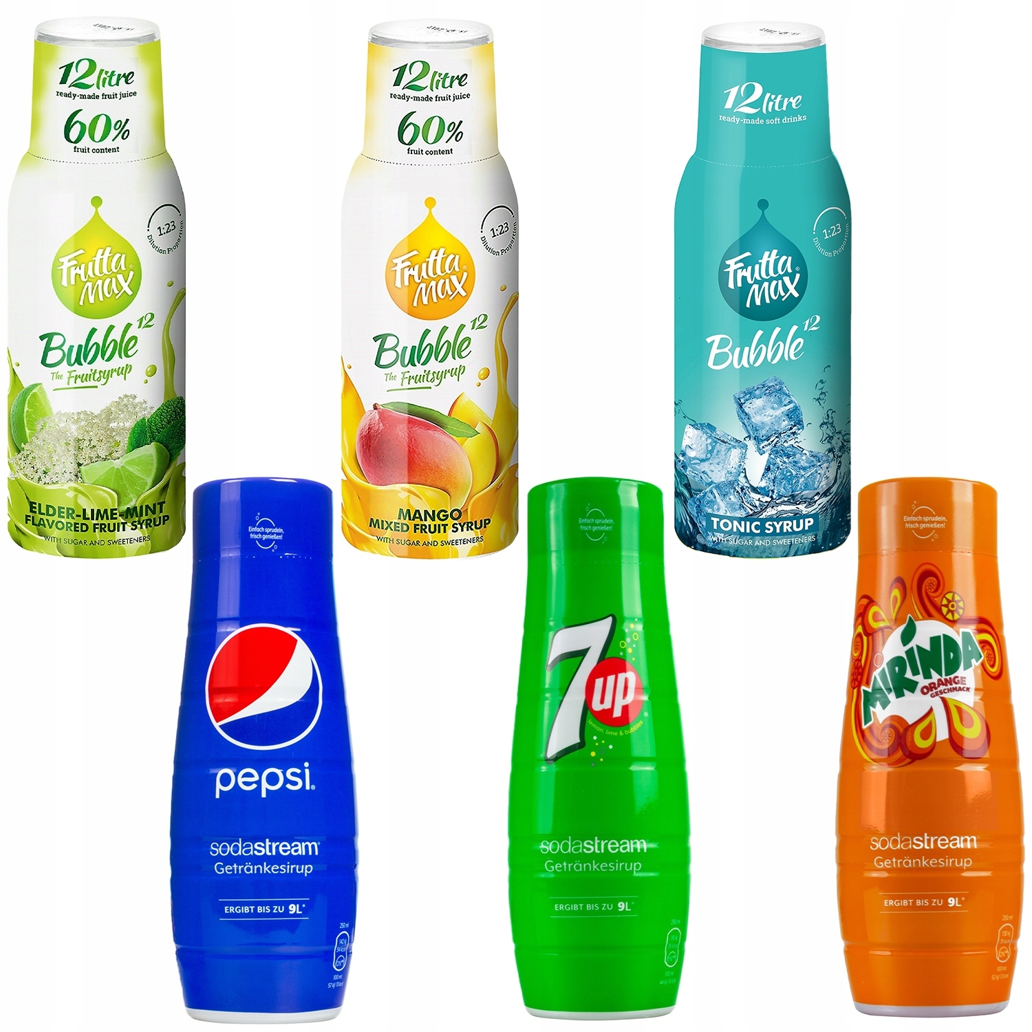 Set di sciroppi FruttaMax SodaStream 6 tipi di sciroppo per