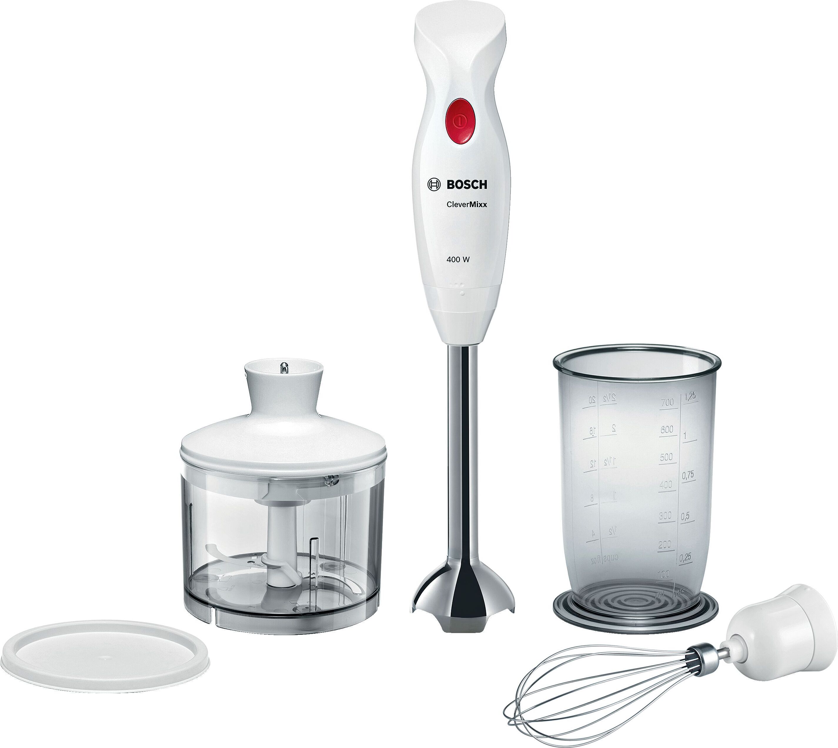Bosch MSM24500, Blender immersyjny, 400 W, Czerwony, Biały