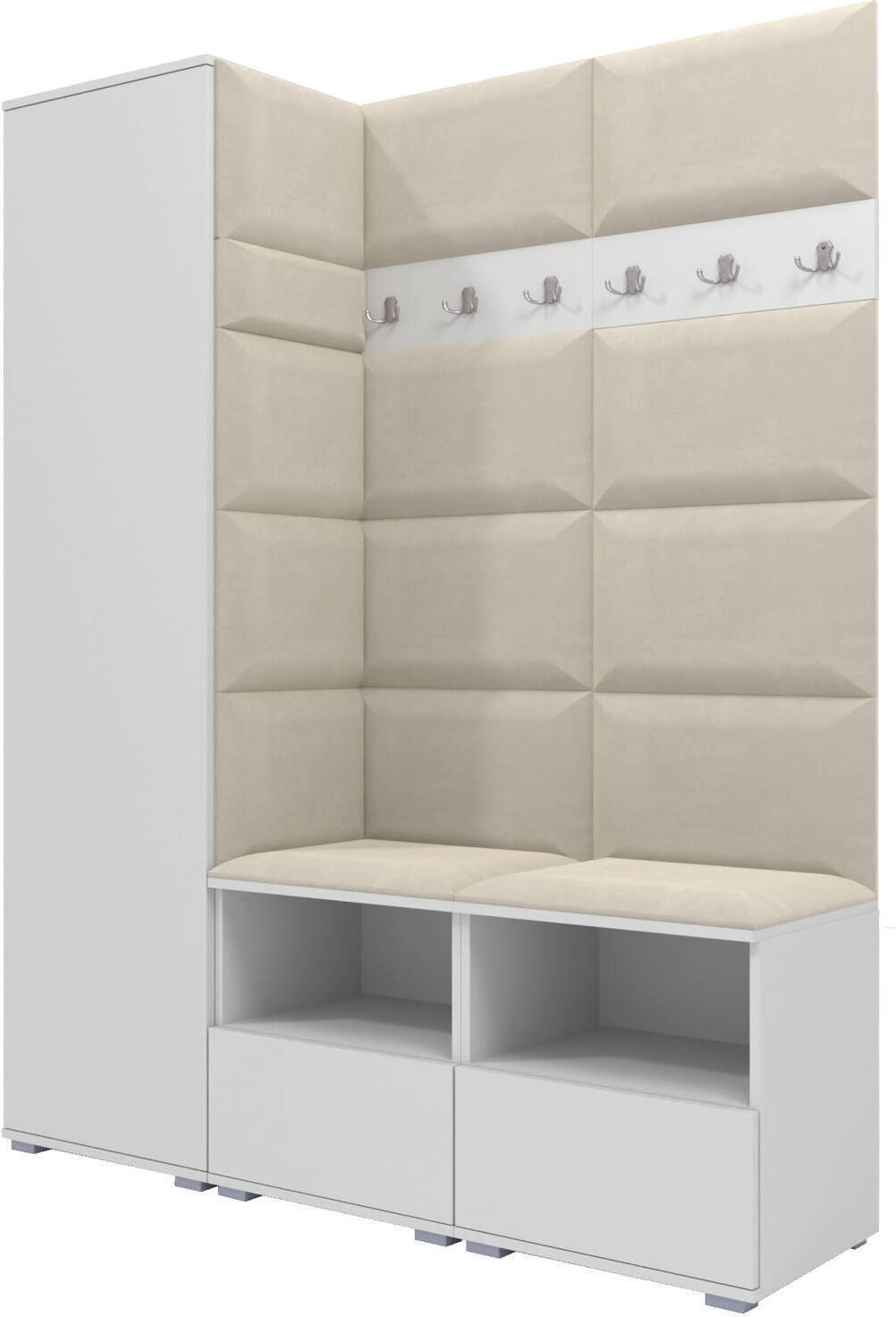 Garderoben-Set Nela II, Polstergarderobe mit zwei