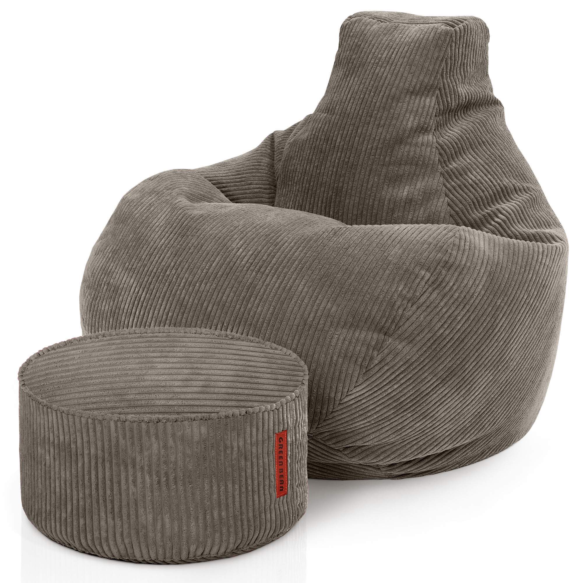 Green Bean Sitzsack mit Hocker aus Cordstoff | Kaufland.de