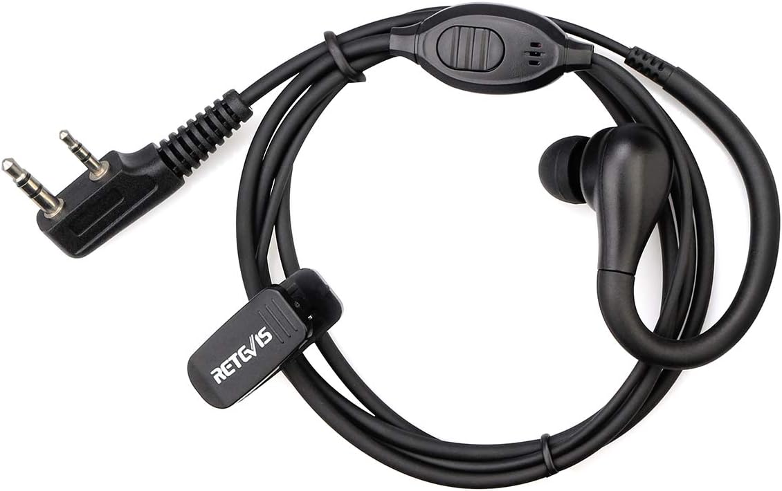 Cuffie radio Retevis RT22/RT622, auricolari con gancio a 2