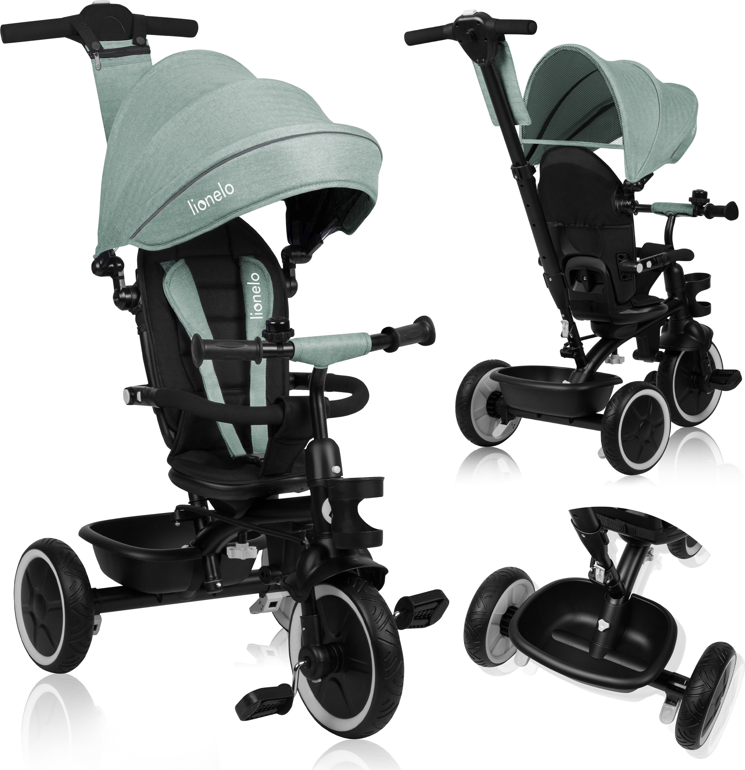 Tricycle et poussette multifonctions Lionelo Berry Vert