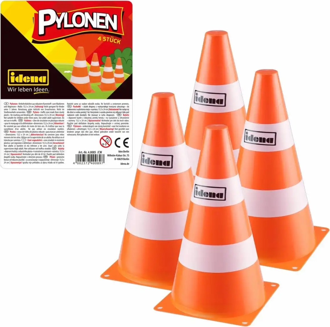 Idena 4 Idena Spielzeug-Pylone orange
