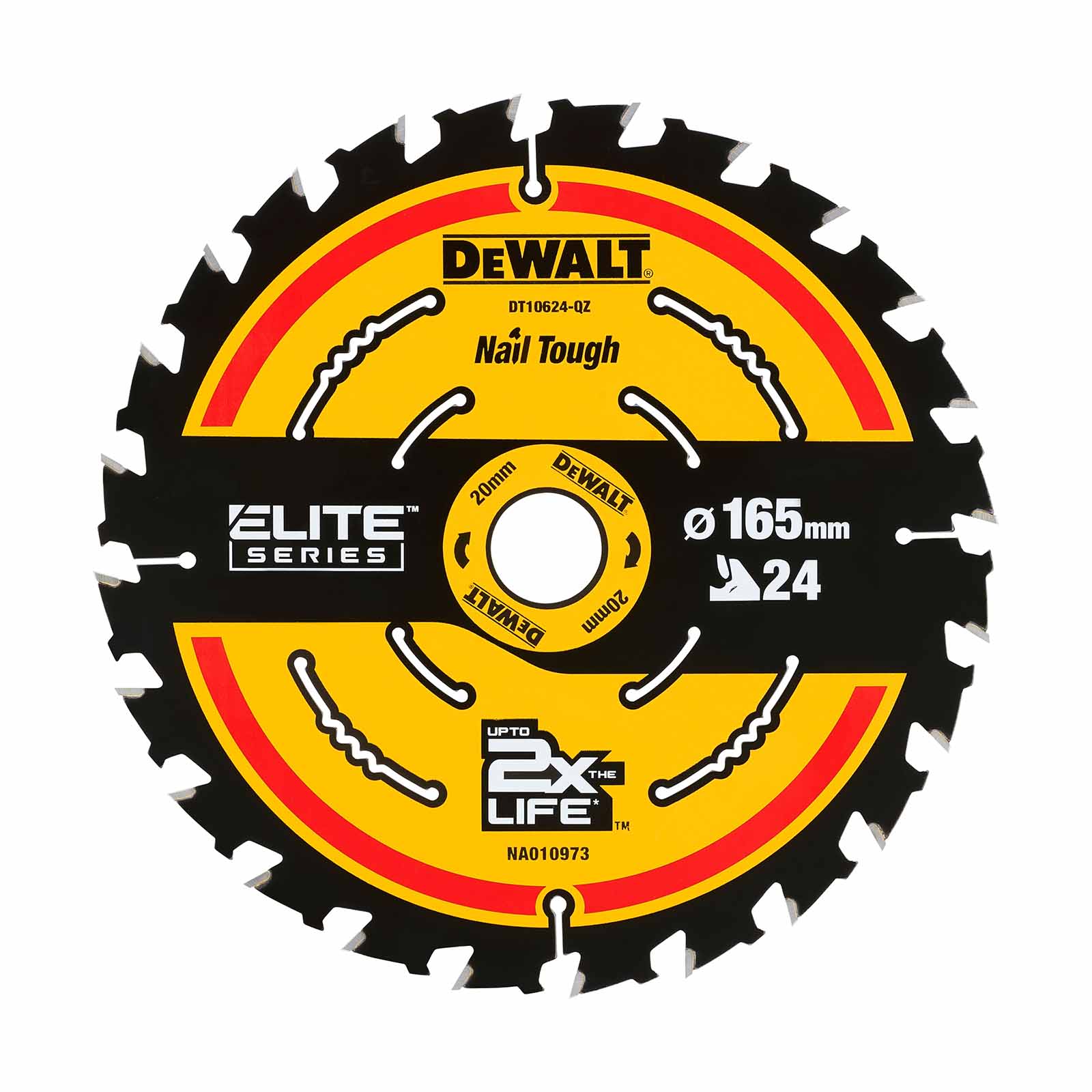 DeWalt DT10624-QZ Kreissägeblatt 165 x 20 mm, 24 Zähne,
