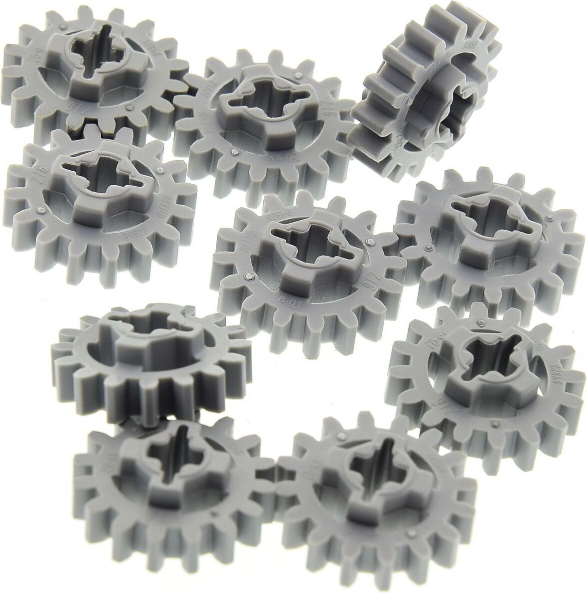 10x ozubené koleso Lego Technic Z16 nové - svetlosivé