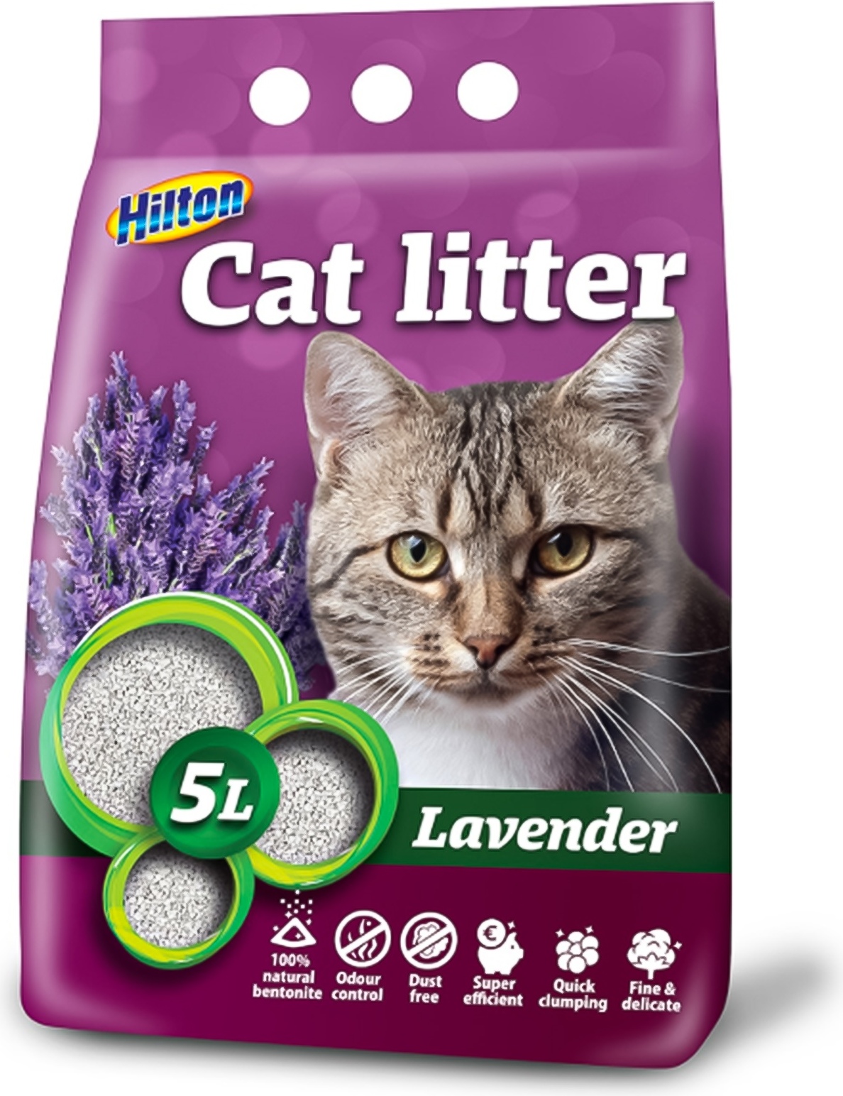 Hilton Lavendel Katzenstreu - Lavendel Bentonitstreu 5L