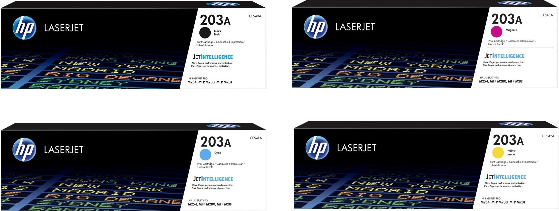 Cartouche de toner originale HP 203A (CF540A-CF543A) Set