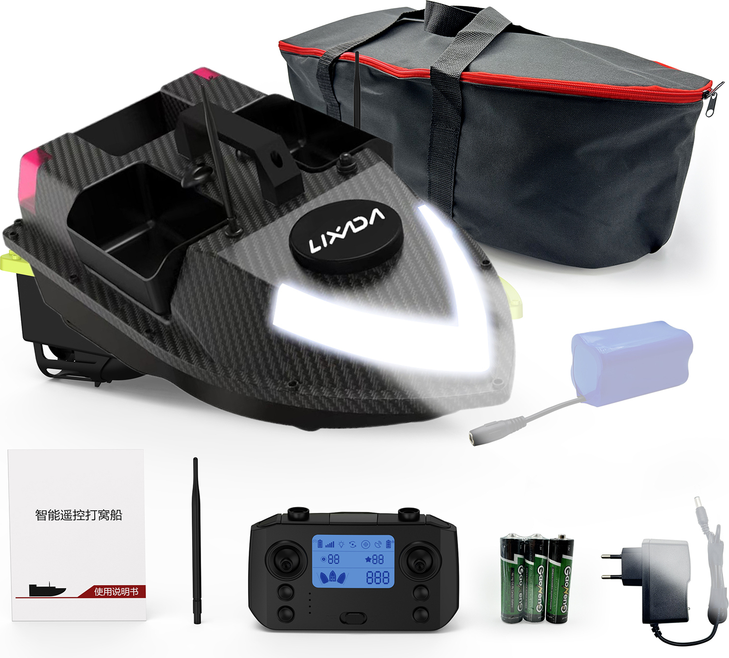 LIXADA GPS loďka s návnadou s bezdrátovým dálkovým