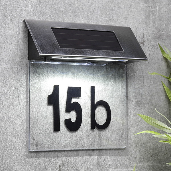 Designové solární LED číslo domu z nerezové oceli čísla
