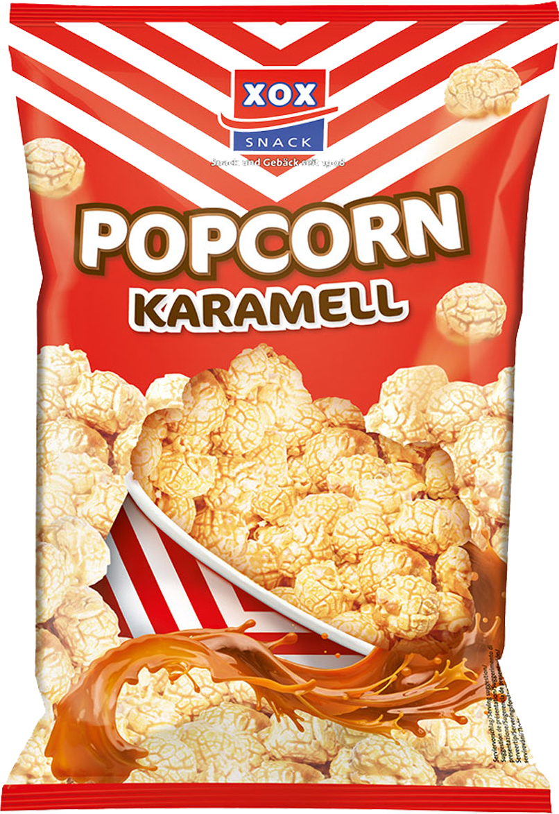 XOX Popcorn sucré caramel croustillant et tendre avec une