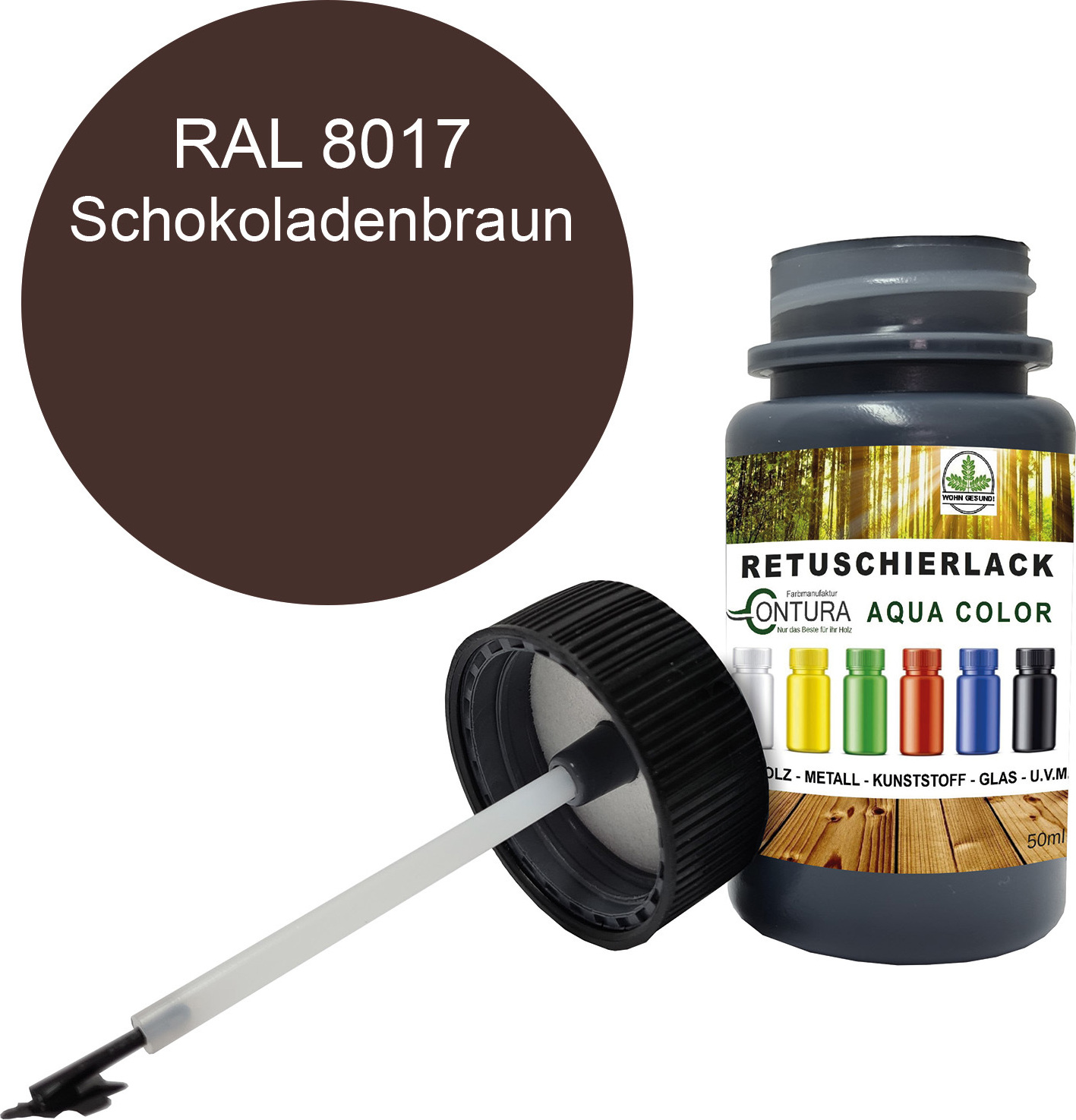 Reparaturlack Lackstift RAL Lack Pinselflasche 50ml. Farbe