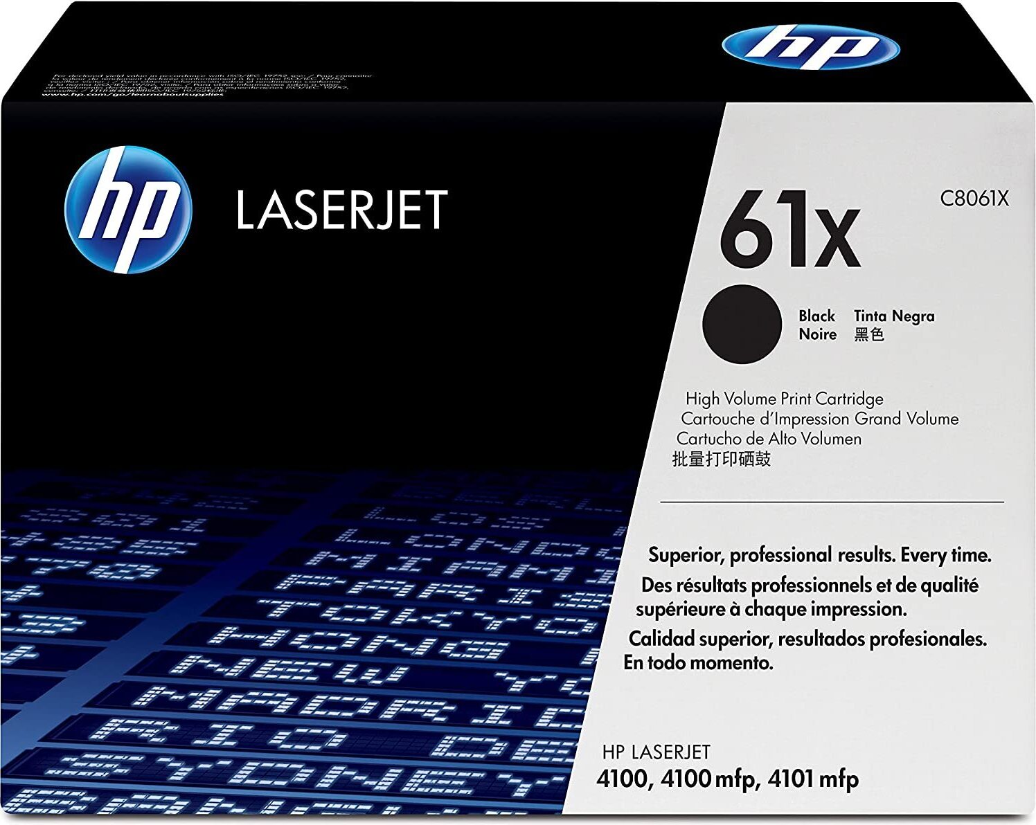 HP 61X High Yield Black Original LaserJet Toner Cartridge,