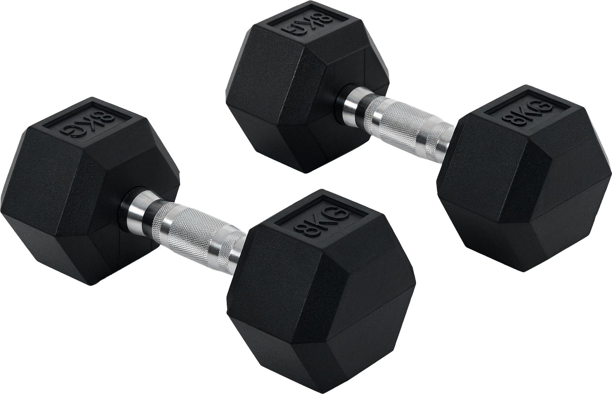 HOMCOM Set di 2 manubri in gomma Manubrio fitness per sala