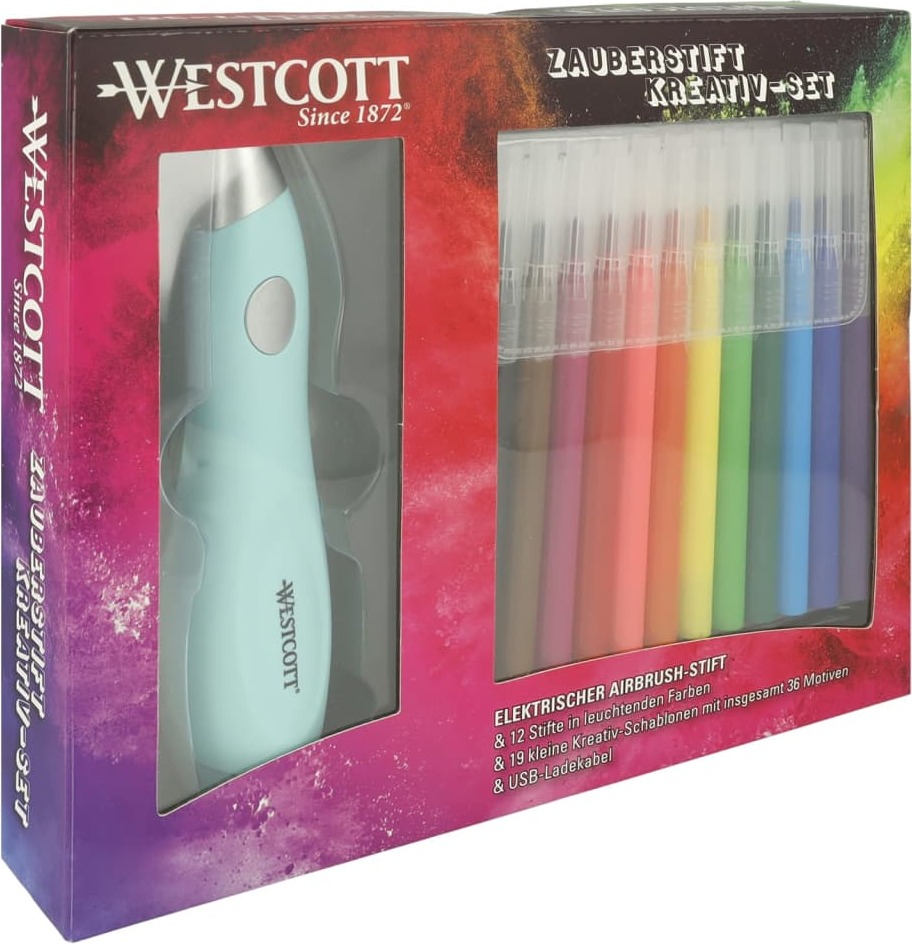 WESTCOTT Zauberstift Kreativ-Set mit Airbrush-Stift 19