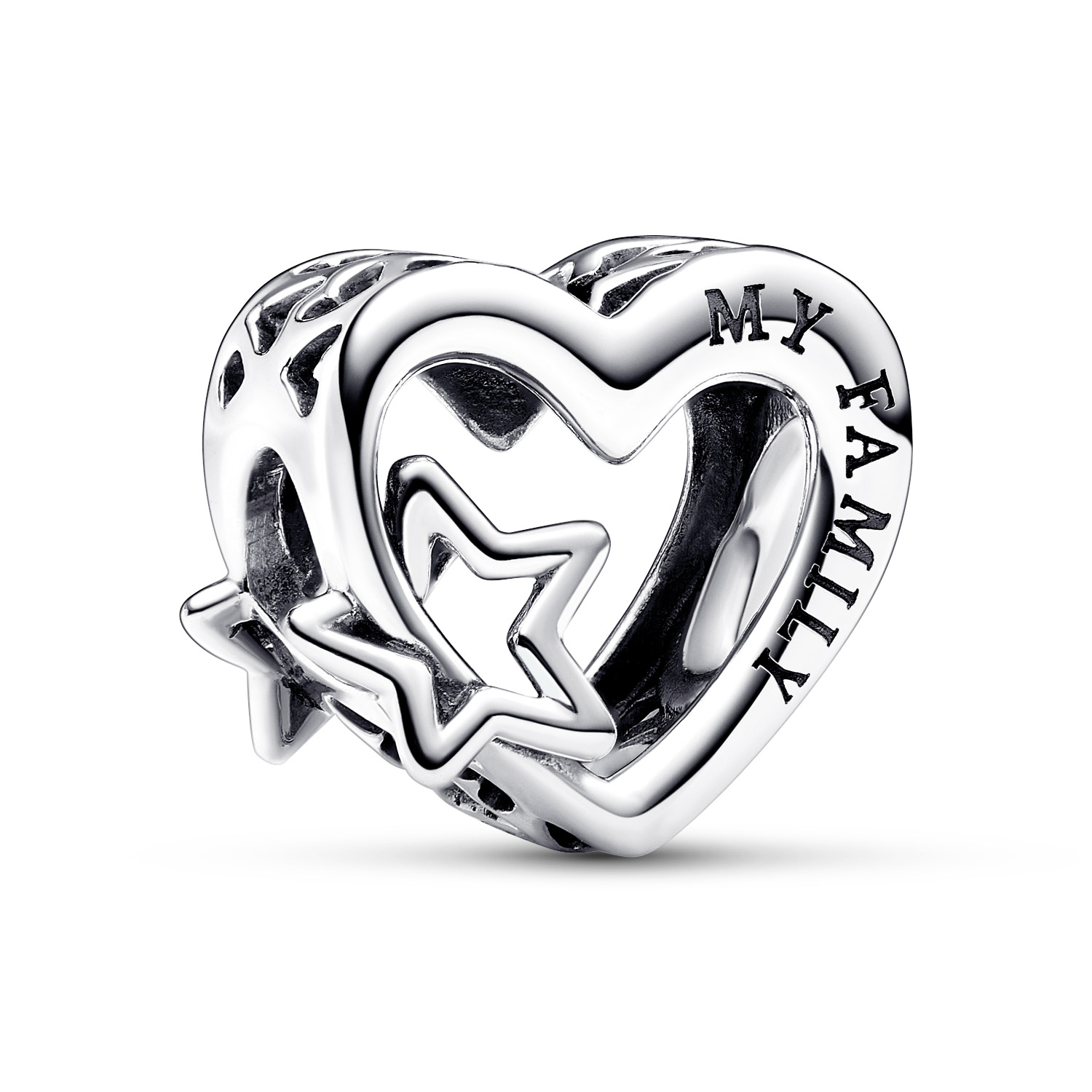 Pandora 792829C00 Charm Open Work Family Heart & Star