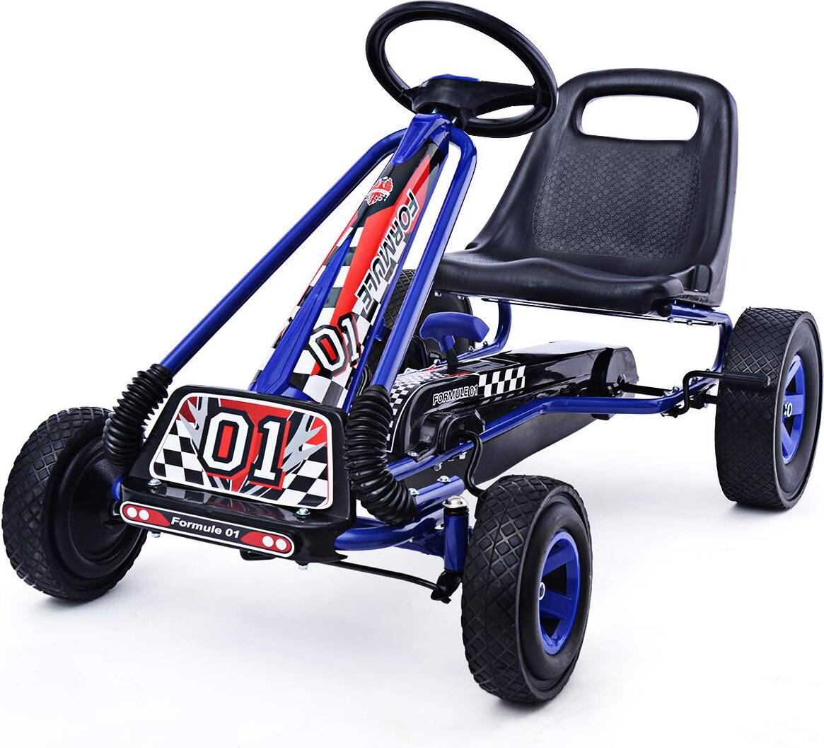 COSTWAY Go Cart pro děti od 3 do 6 let modré barvy