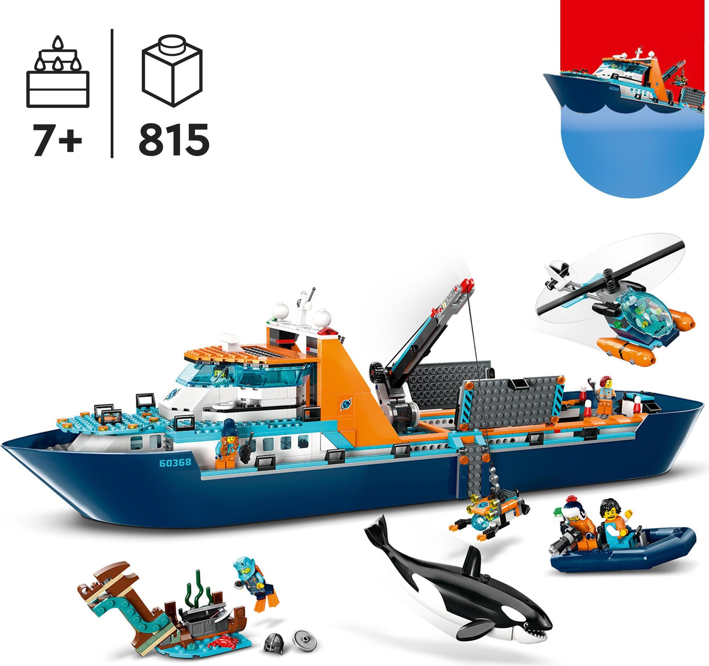 LEGO City Łódź badacza Arktyki, zabawka pływająca dla