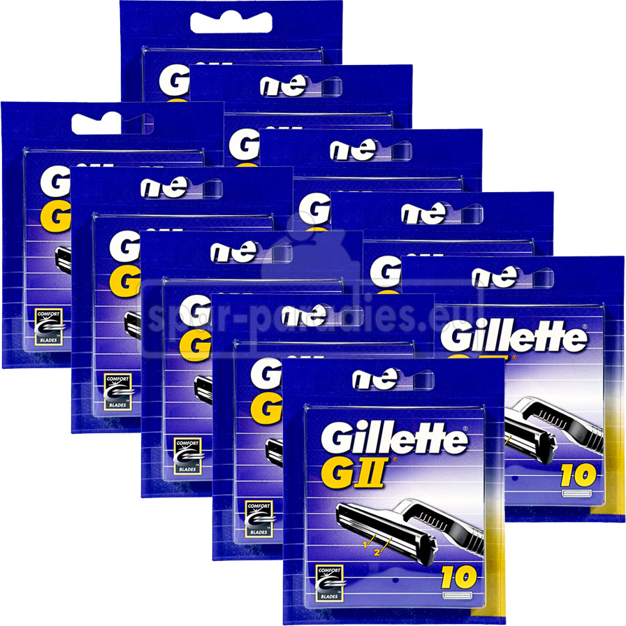 Gillette GII Rasierklingen, 10er Pack x 10 Ersatzklingen