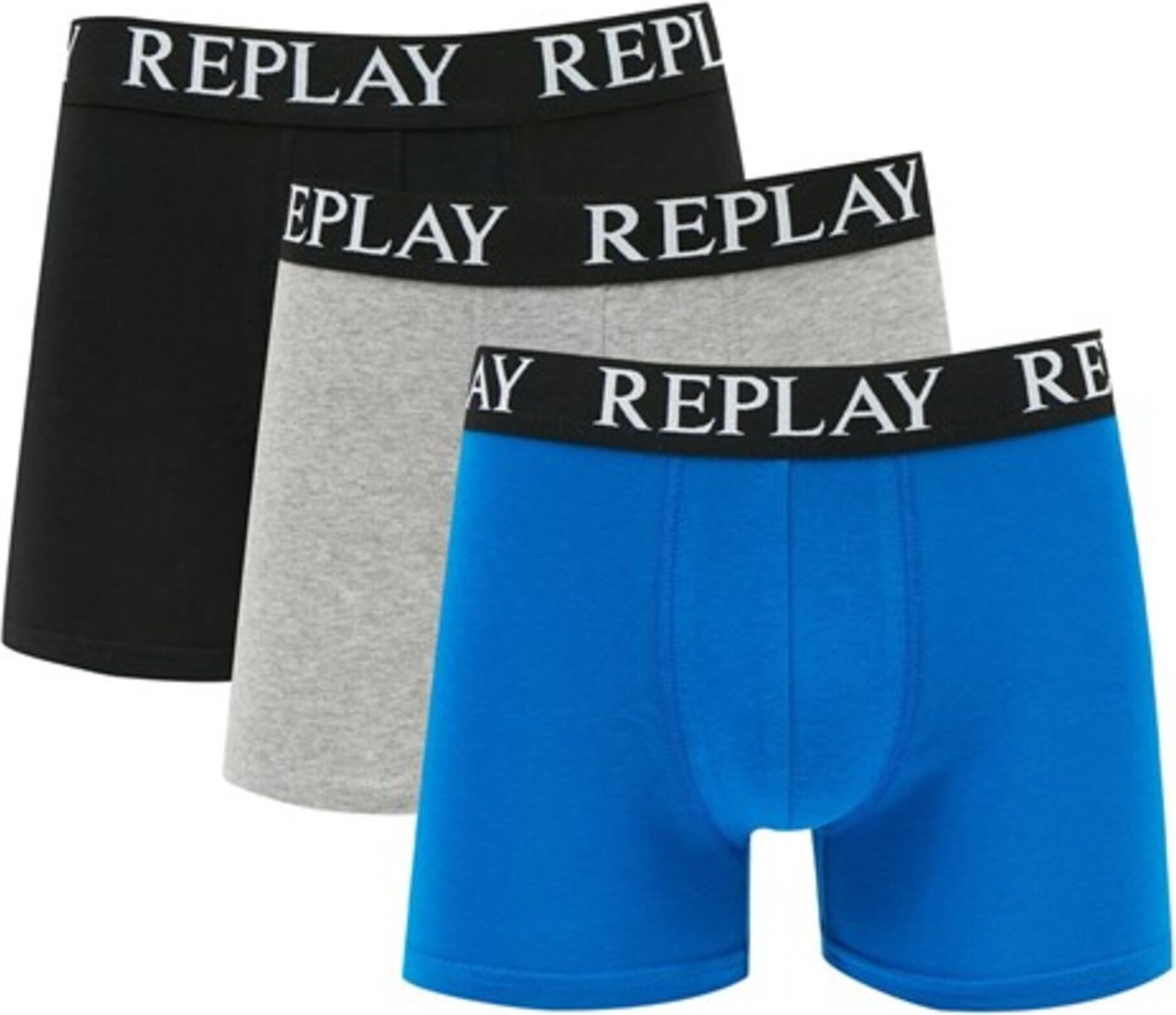 Replay 01/C Basic Cuff Logo 3ks box - N175 - černá/ šedá/
