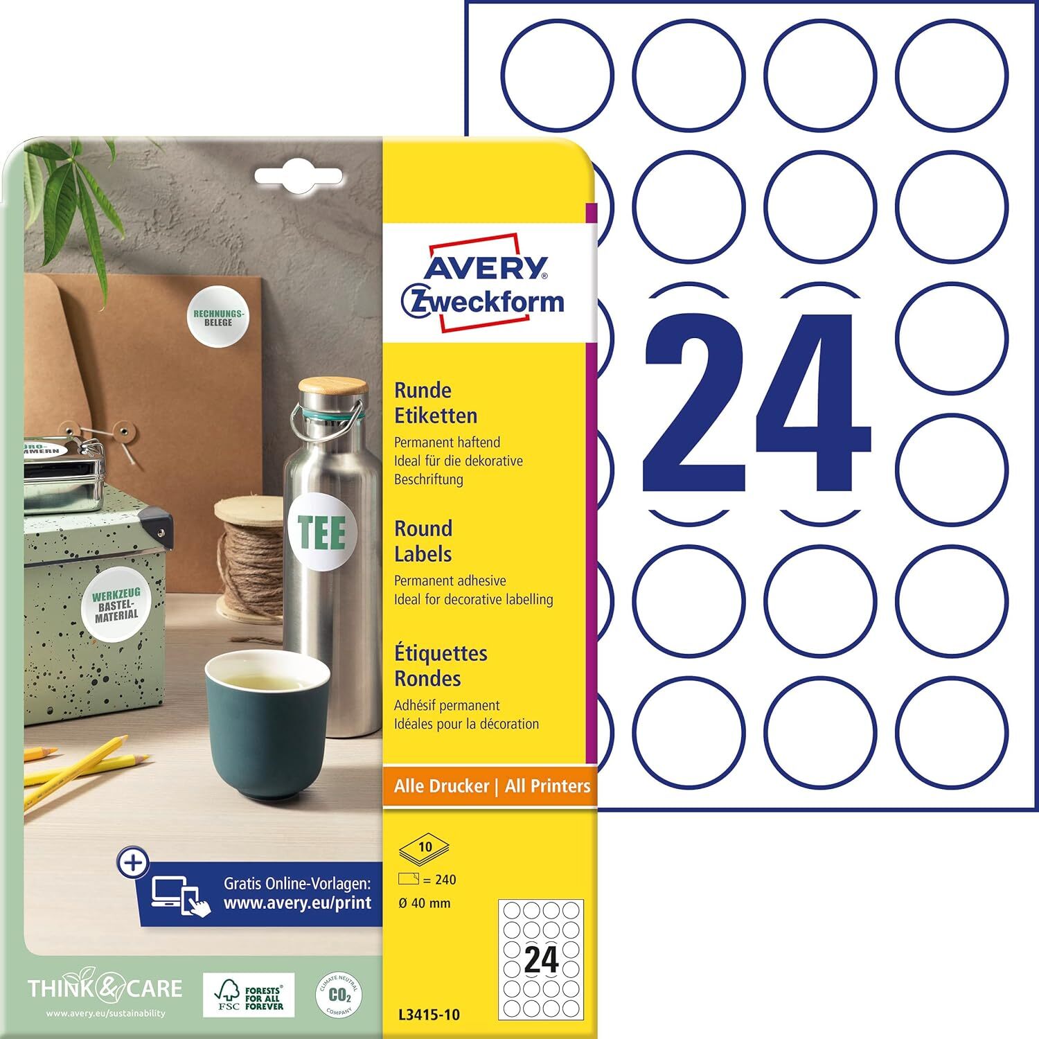 AVERY Zweckform L3415-10 240 AVERY Zweckform Etiketten