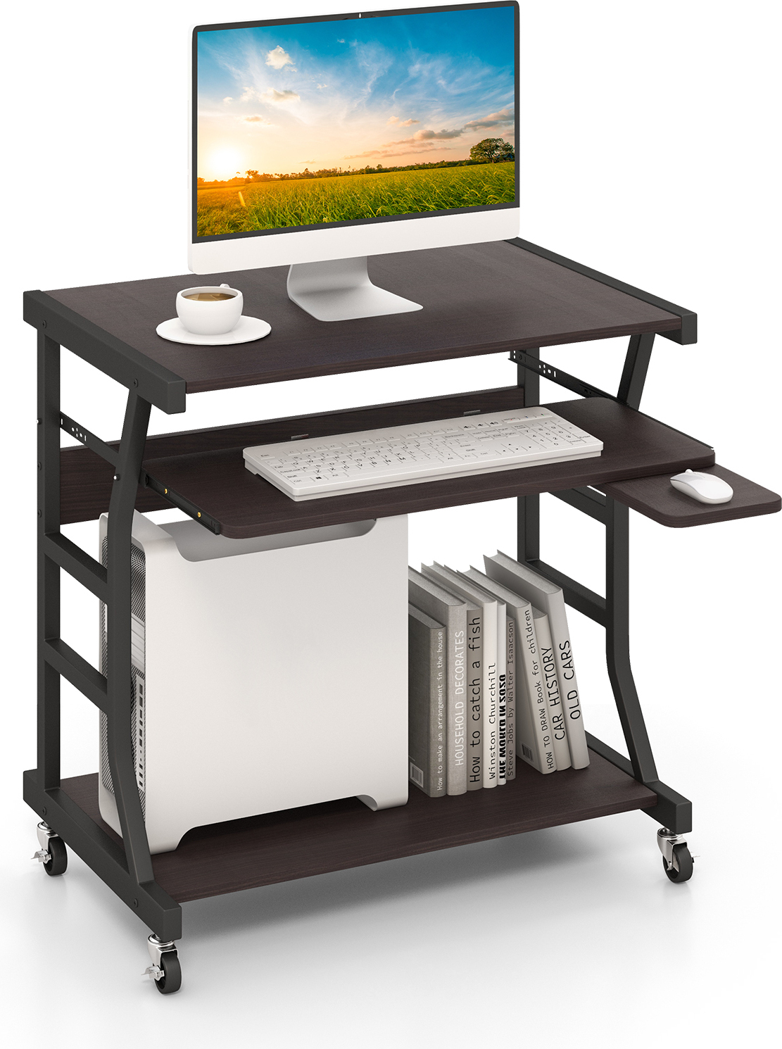 COSTWAY Computertisch mit Rolle, ausziehbarer | Kaufland.at