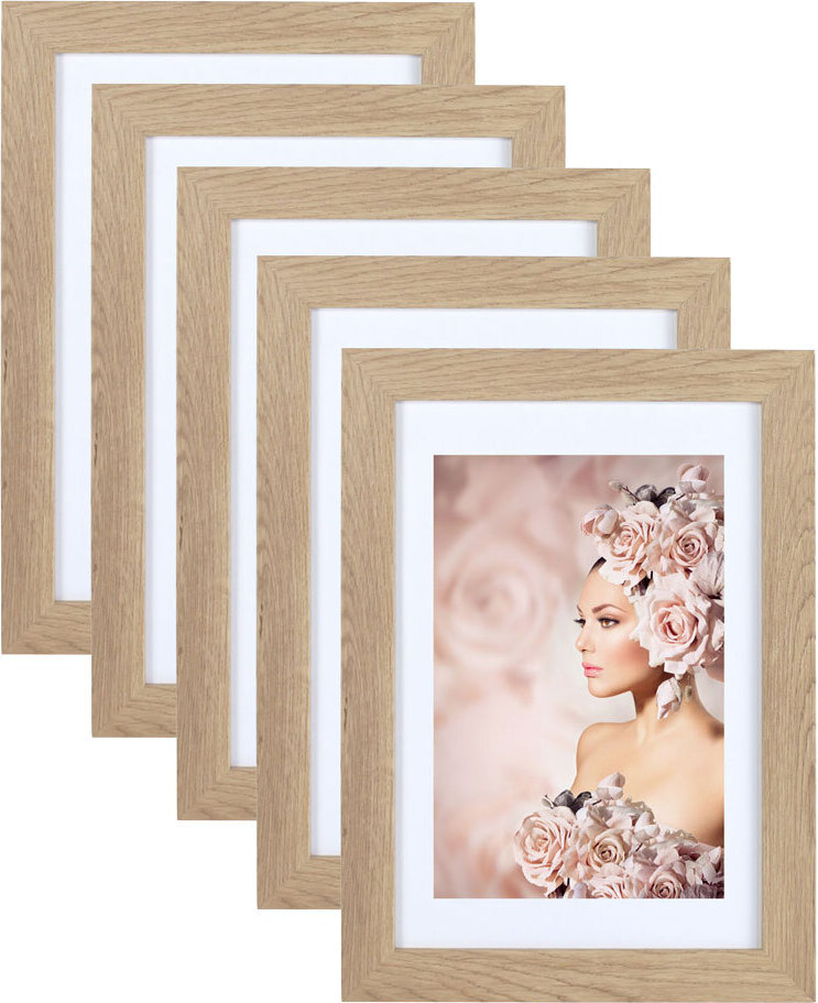 5er Pack Holz Bilderrahmen Foto Plexi Rahmen Acryl Collage