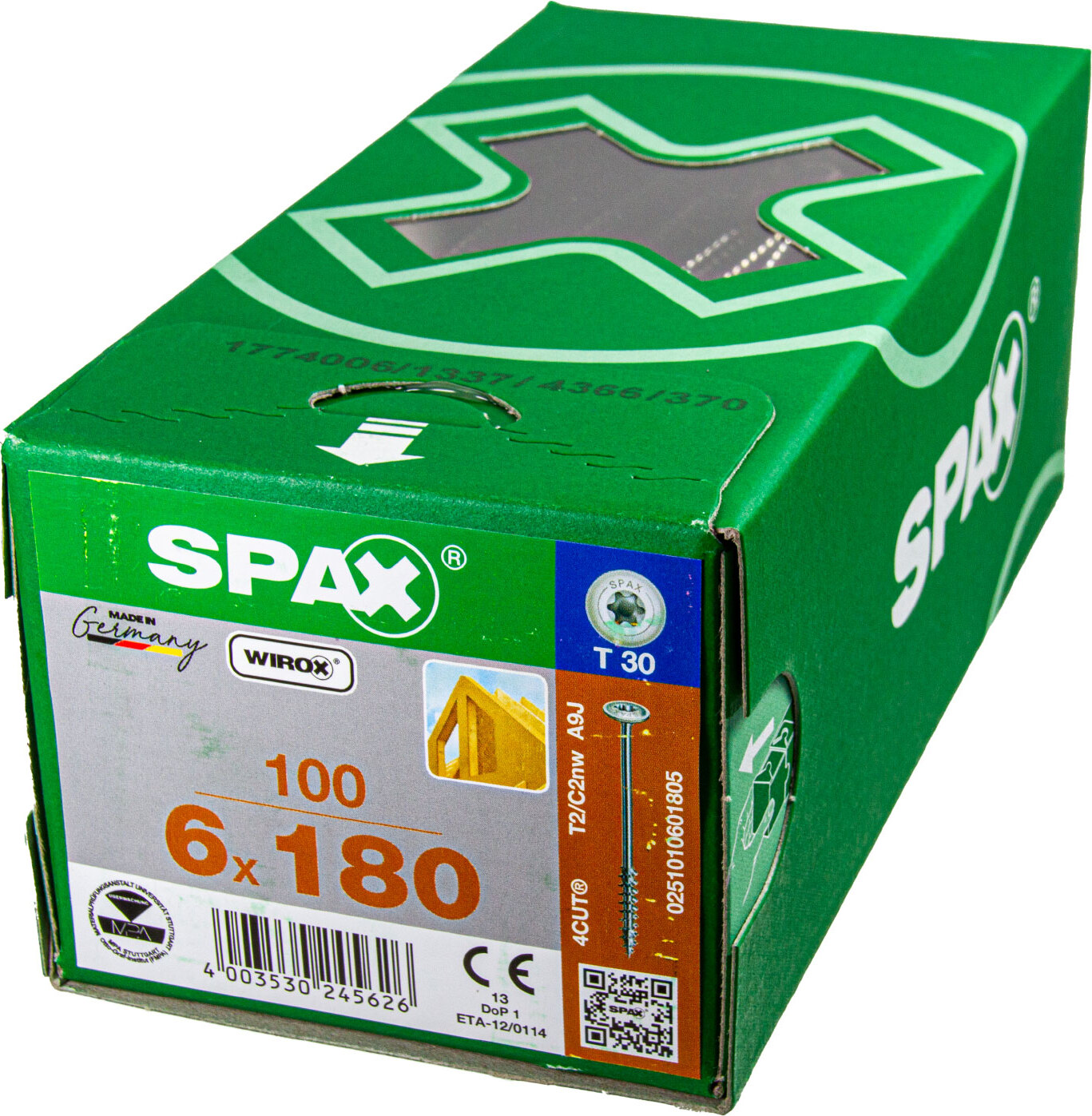 SPAX HI.FORCE, 6 x 180 mm, 100 Stück, Teilgewinde,