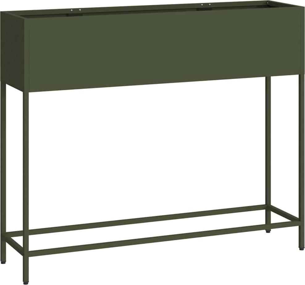 vidaXL Planteur de jardin surélevé Vert olive 100 x 26 x 82