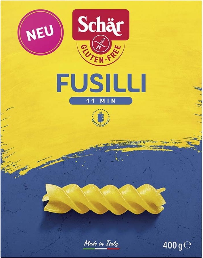 Dr. Schär Fusilli, Fusilli, 400 g, 11 min, Milchzucker,