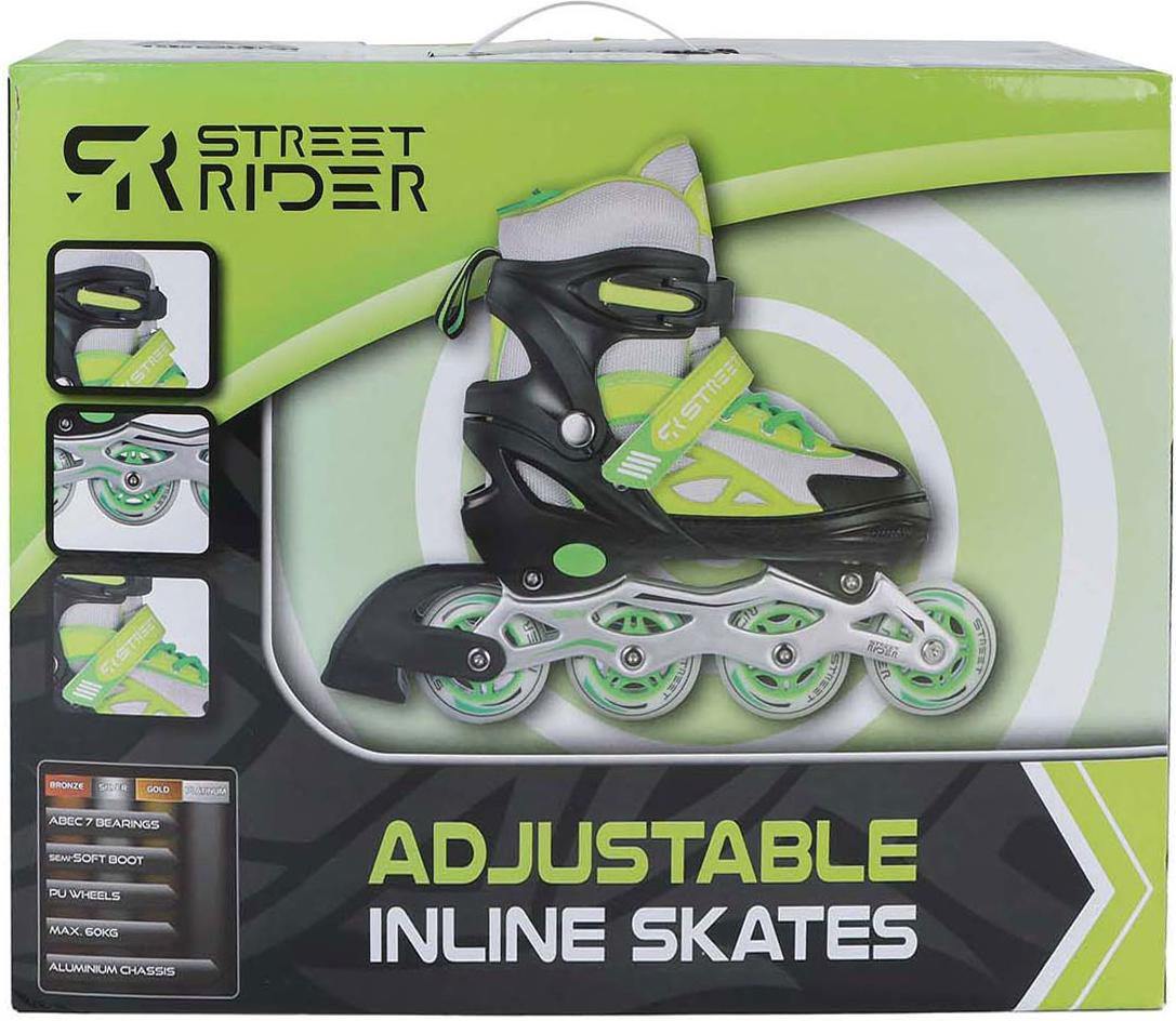 Street Rider Inline Skeelers Green Black Réglable, taille
